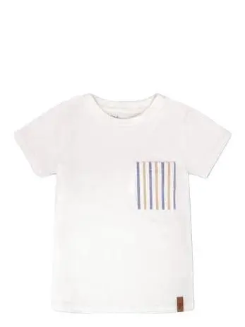 DEUX PAR DEUX Short Sleeve Jersey T-shirt With Chest Pocket - White