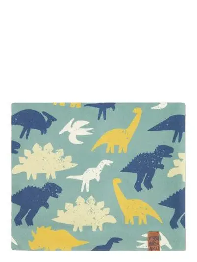 DEUX PAR DEUX Stretch Jersey Dinosaur Neck Tube - Green Dinosaur Print
