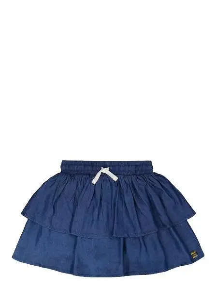 DEUX PAR DEUX Tiered Chambray Skort - Bleu Chambray