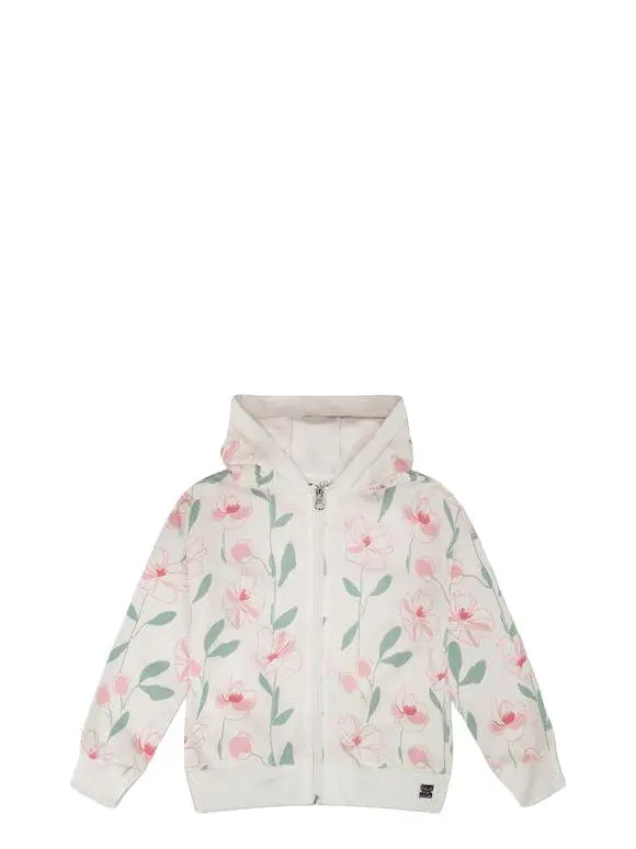 DEUX PAR DEUX French Terry Flowers Hoodie - Off White Printed Flowers