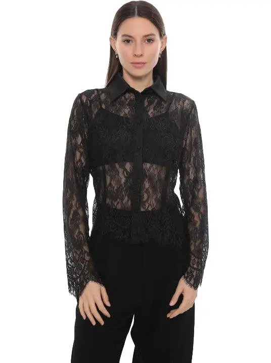 MONLICIA Lina Lace Shirt - Black