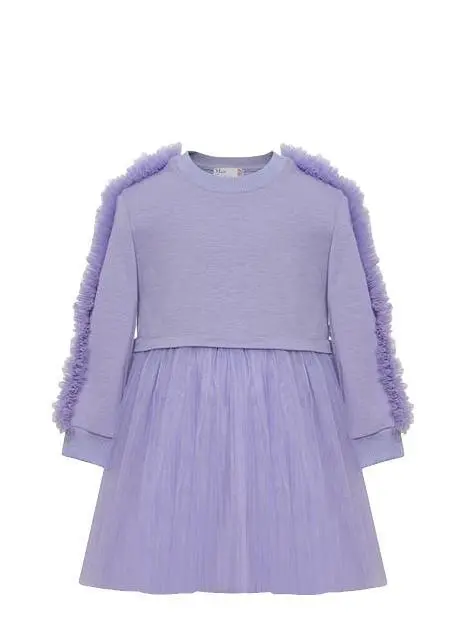 MINI CELEBRITIES Ruffle Sleeve Sweatshirt Dress - Lilac Dream