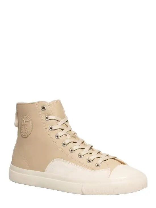 P.F. FLYERS All-american Luxe High-top Leather & Suede Sneakers - Taupe