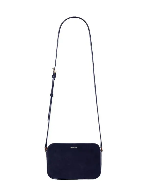 ANINE BING Elly Camera Bag - Navy Suede