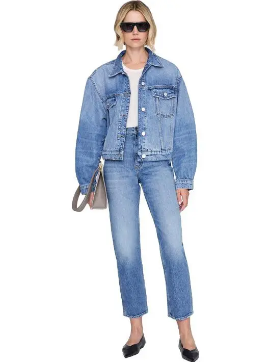 ANINE BING Quincy Denim Jacket - Cascade Blue