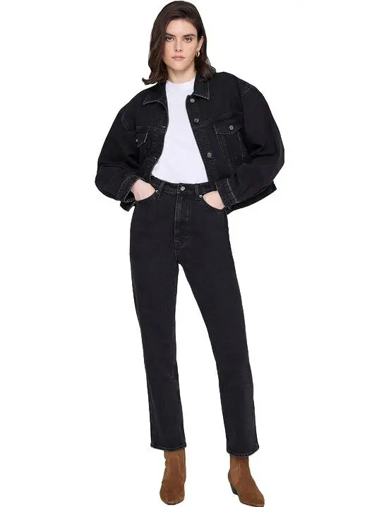 ANINE BING Quincy Denim Jacket - Vintage Black
