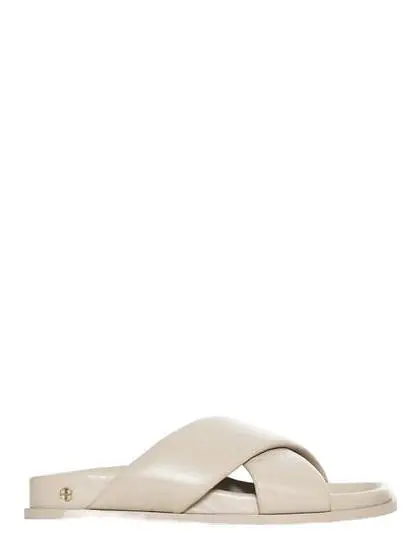 ANINE BING Leather Slides - Sand