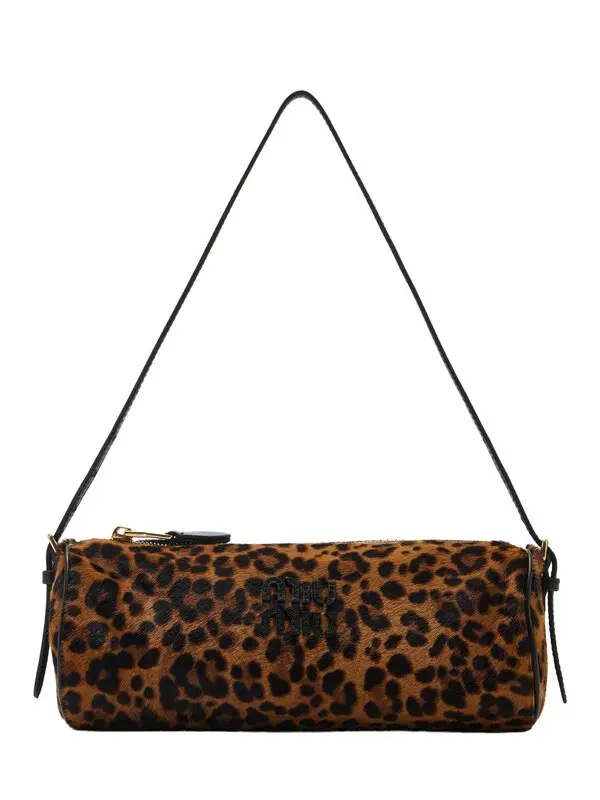 Miu Miu Leopard Printed Calf Hair Shoulder Bag - Print