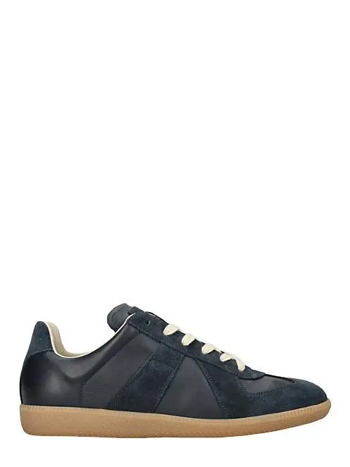 MAISON MARGIELA Replica Leather Trainers - Blue/dark