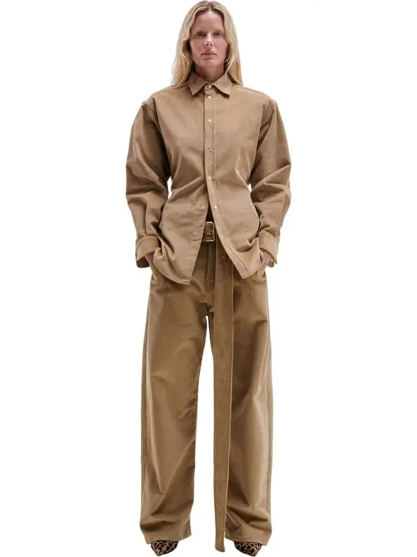 DARKPARK Anne Cotton-blend Corduroy Tailored Shirt - Tan