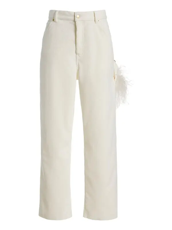 DARKPARK Lisa Cotton Corduroy Carpenter Jeans - White