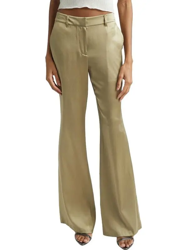 Ramy Brook Vivienne Silk Flare Leg Pants - Safari