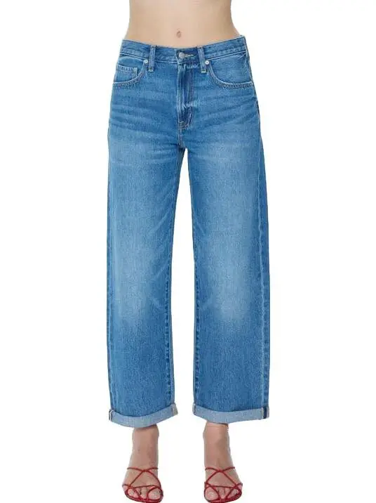 PISTOLA Donny Cuffed High-waist Wide-leg Jeans - Heartfelt
