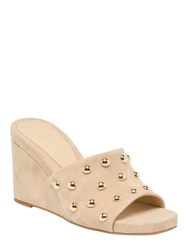 Dolce Vita Holta Studded Wedge Sandal - Camel Suede