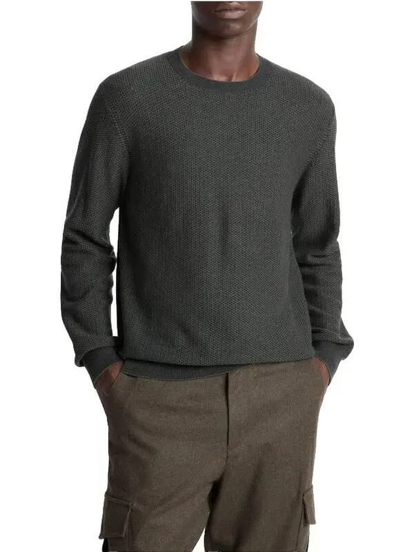 Vince Geo-jacquard Wool-blend Crew Neck Sweater - Blue