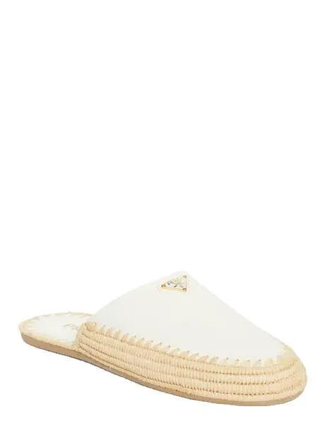 Prada Sabot Raffia Mule - Off White