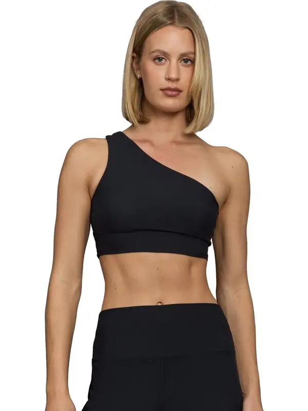 Carbon38 Melt One-shoulder Bra - Black