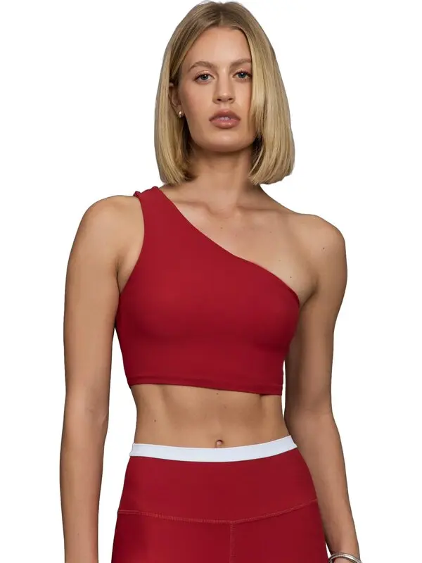 Carbon38 Melt One-shoulder Bra - Cherry Red