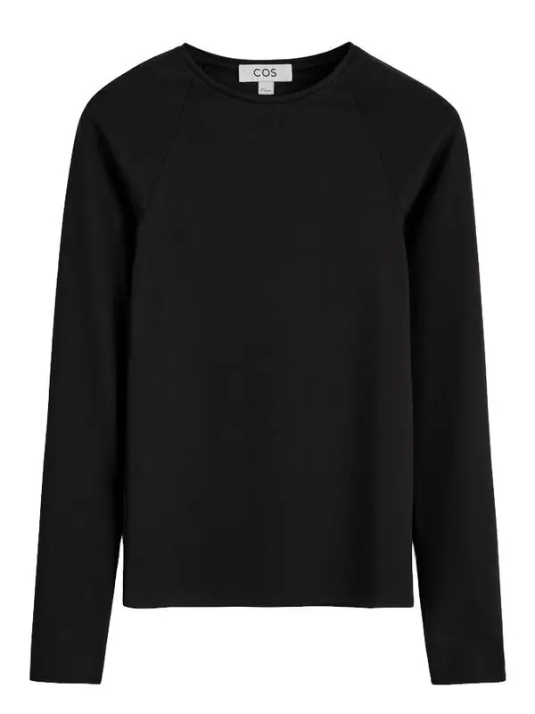 Cos Technical Jersey Long-sleeved Top - Black