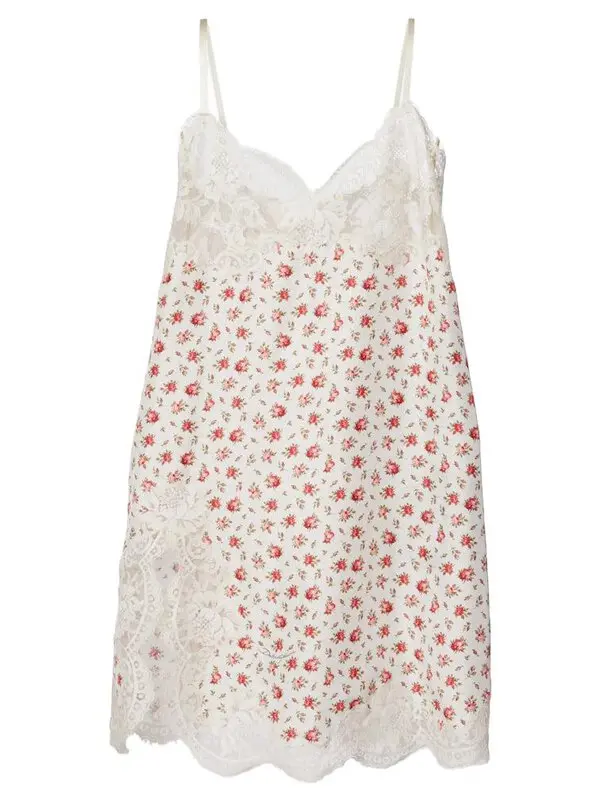 Dolce & Gabbana Lace-trimmed Silk And Cotton Slip Dress - White