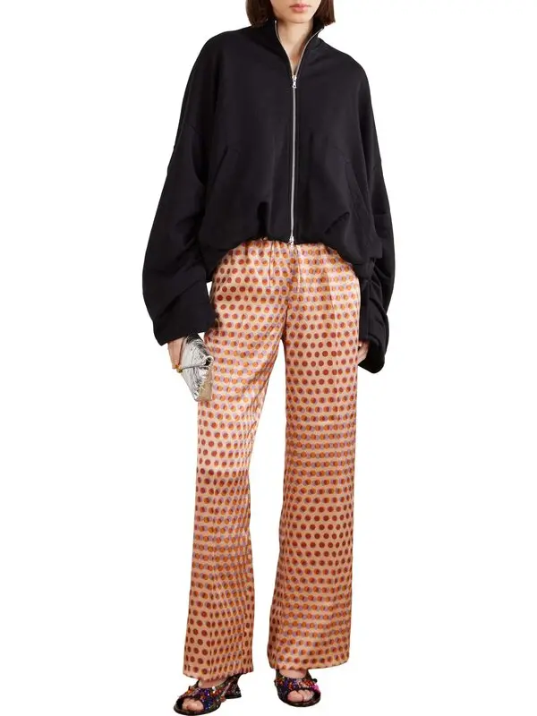 Dries Van Noten Printed Silk-satin Wide-leg Pants - Multi