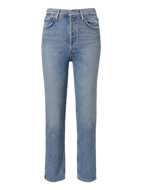 AGOLDE 90s Pinch Waist Crop Straight Jeans In Radius - Blue