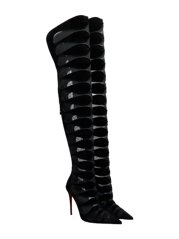 CHRISTIAN LOUBOUTIN Circus Max Botta Alta 100 Over-the-knee Boots - Black