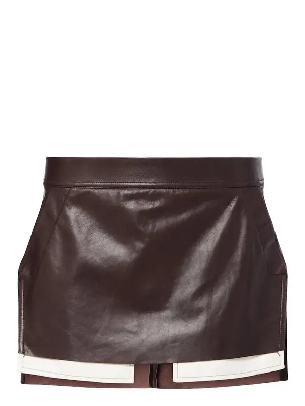 Rick Owens Fog Leather Miniskirt - Brown