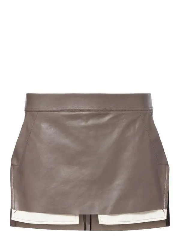 Rick Owens Fog Leather Miniskirt - Grey