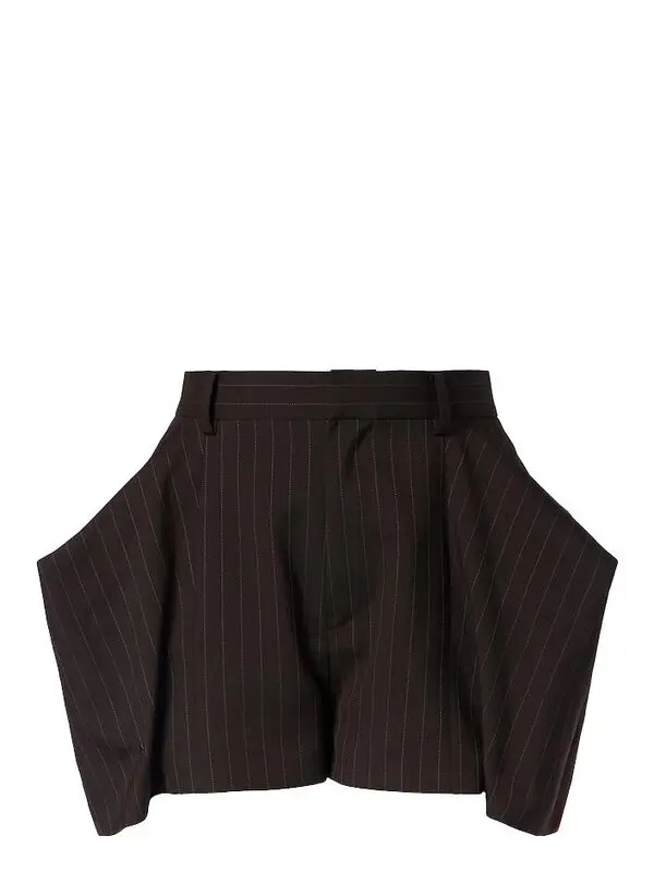 Sacai Striped Bermuda Shorts - Brown