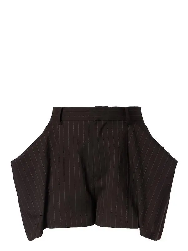 Sacai Striped Bermuda Shorts - Brown