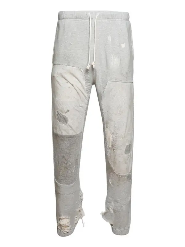 SAINT MXXXXXX Double Face Destroyed Sweatpants Grey - Gray