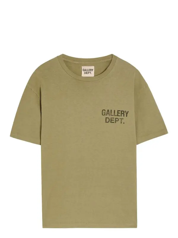 GALLERY DEPT. Logo-print Cotton T-shirt - Olive