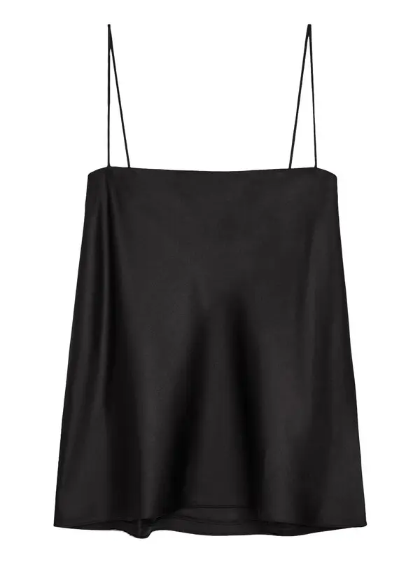 Another Tomorrow Silk Top - Black
