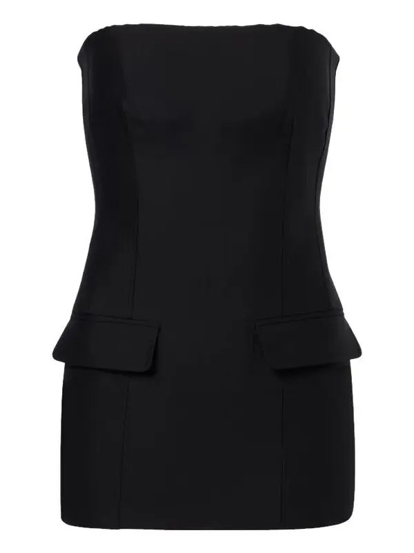 TOTEME Strapless Crepe Pocket Top - Black
