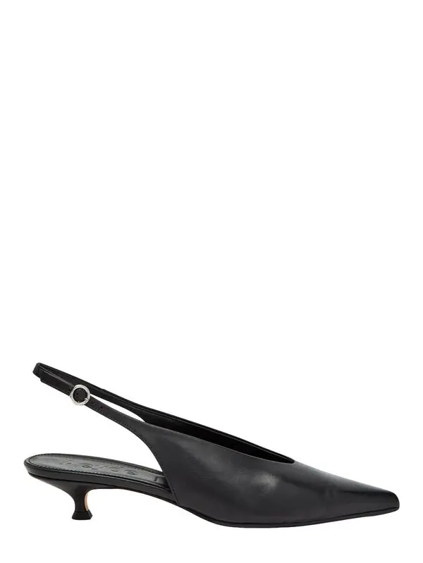 AeydĒ Camila 35 Leather Slingback Pumps - Black