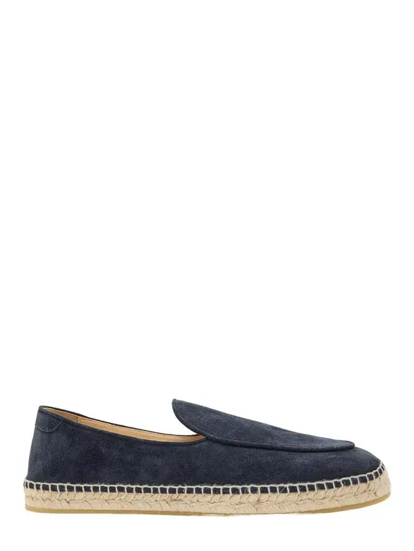 JIMMY CHOO Suede Espadrille Loafers - Navy