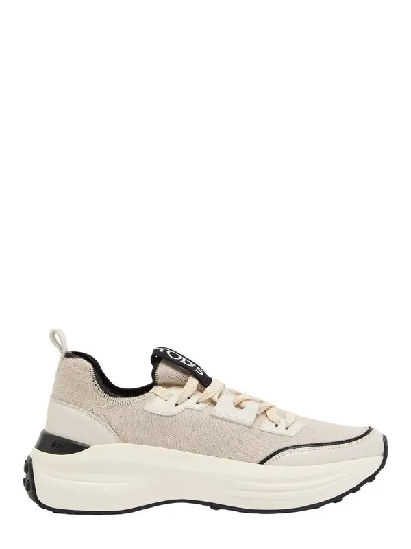 TOD'S Sportiva 81l Panelled Knit Sneakers - Black And White