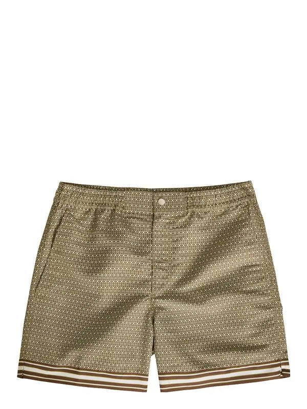 CHE Printed Stretch-shell Swim Shorts - Light Brown
