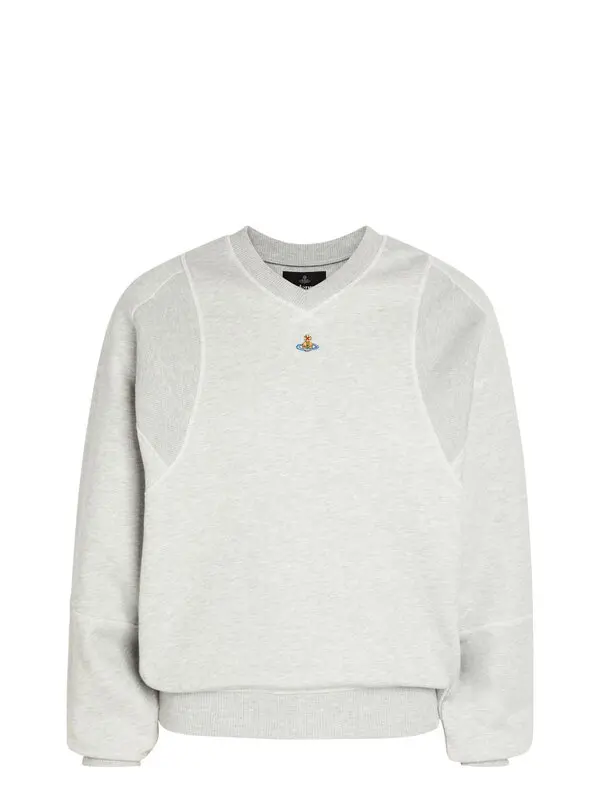 VIVIENNE WESTWOOD Pourpoint Logo-embroidered Cotton Sweatshirt - Grey