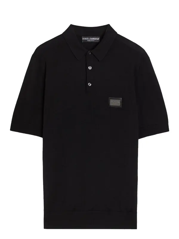 Dolce & Gabbana Wool Polo Shirt - Black