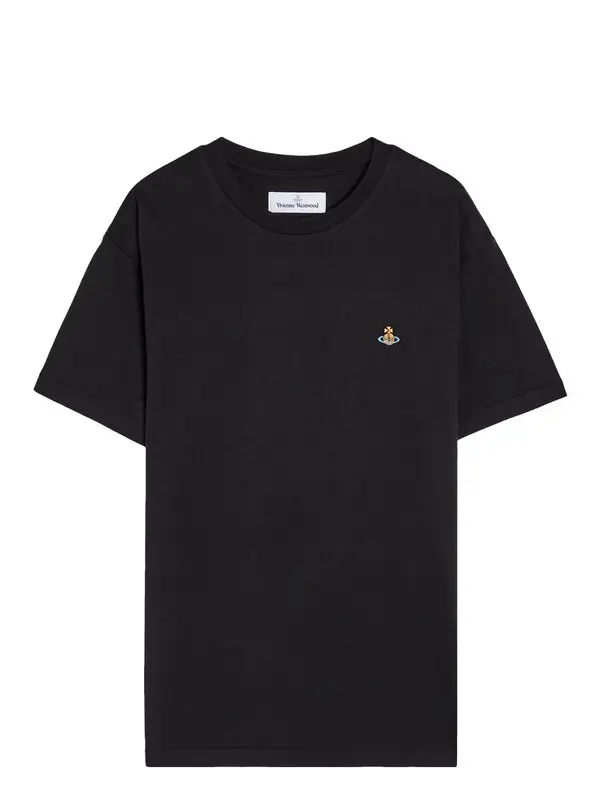 VIVIENNE WESTWOOD Classic Logo Stretch-cotton T-shirt - Black