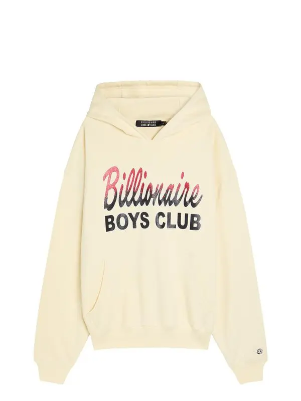 BILLIONAIRE BOYS CLUB Glittered Logo-print Hooded Sweatshirt - Ecru