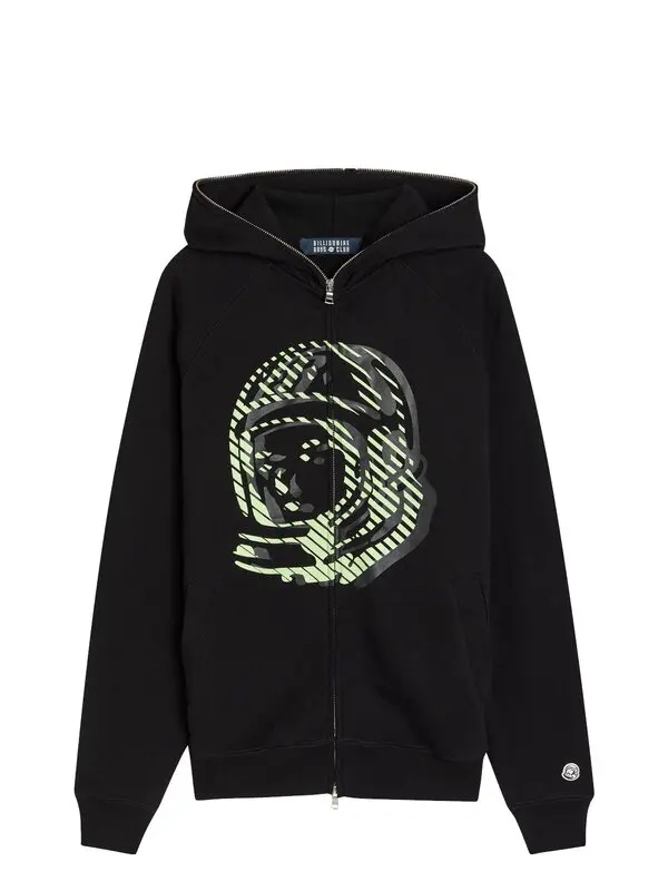 BILLIONAIRE BOYS CLUB Printed Hooded Cotton Sweatshirt - Black