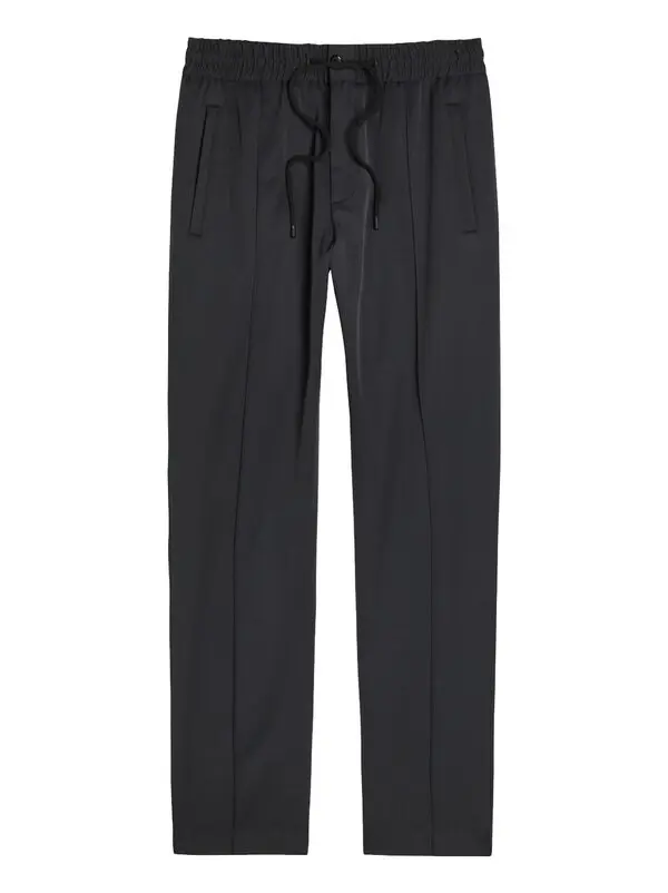 Dolce & Gabbana Drawstring Straight-leg Stretch-wool Trousers - Black