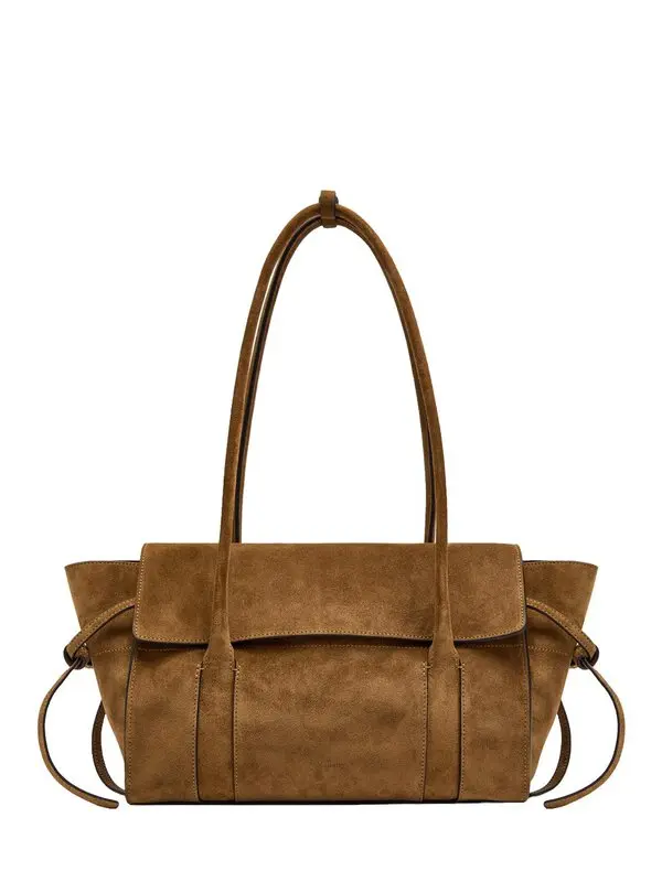Mulberry Small Soft Bayswater Suede Shoulder Bag - Sand