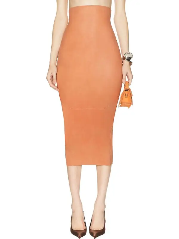 Rick Owens Calf Dirt Pillar Skirt - Coral