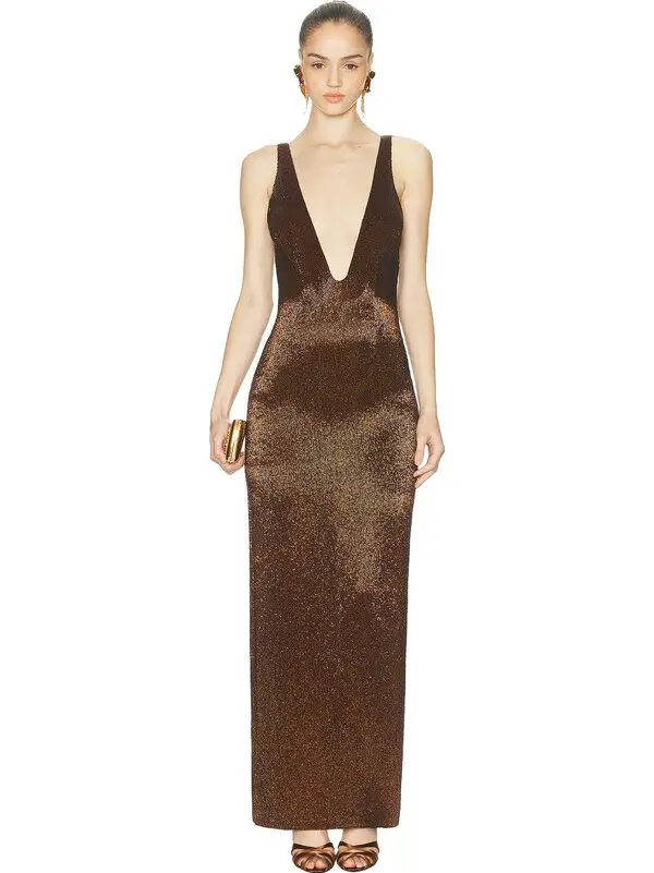 MAY MASHIAH Alaia Beaded Dress - Smoked Topaz