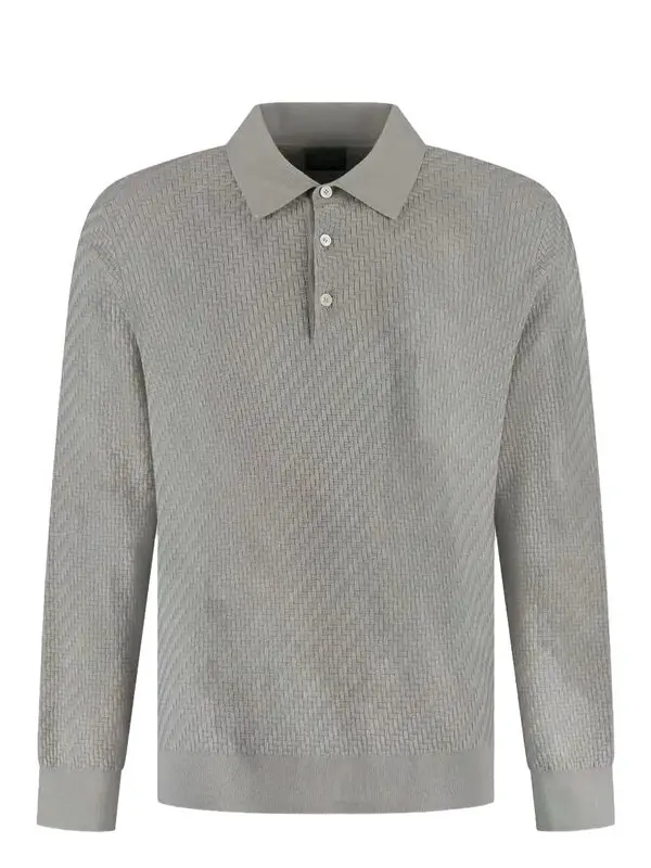 Brioni Buttoned Long-sleeve Polo Shirt - Grey