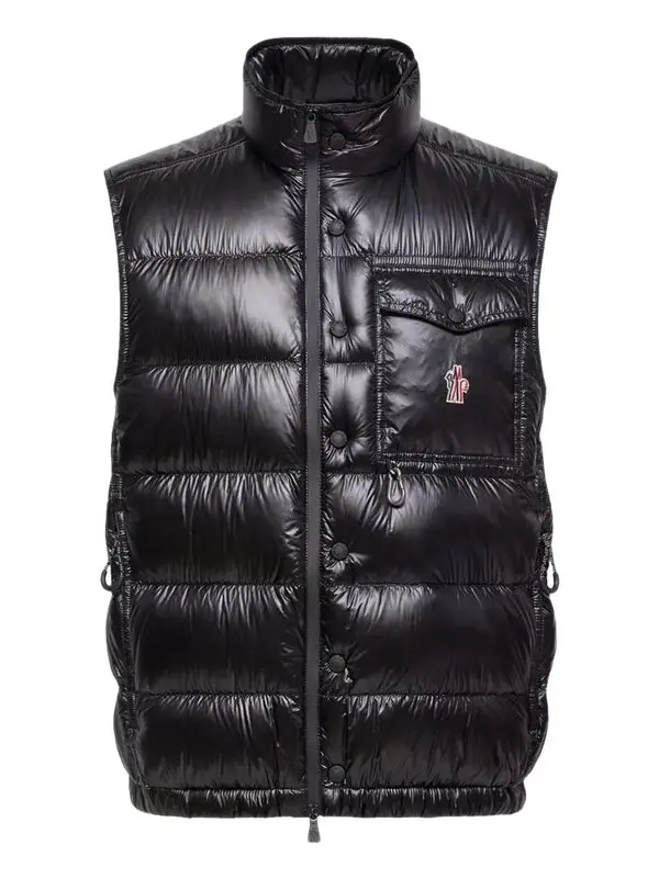 Moncler Padded Gilet With Logo Detail - Black